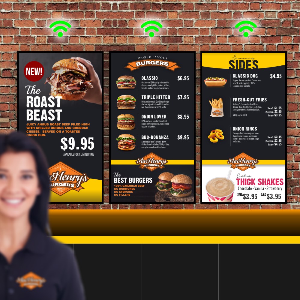 Advanced Imagewerx | Affordable Digital Signage - 2-screen Digital Menu ...