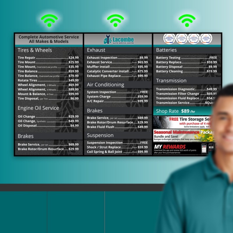 Advanced Imagewerx | Affordable Digital Signage - 2-screen Digital Menu ...